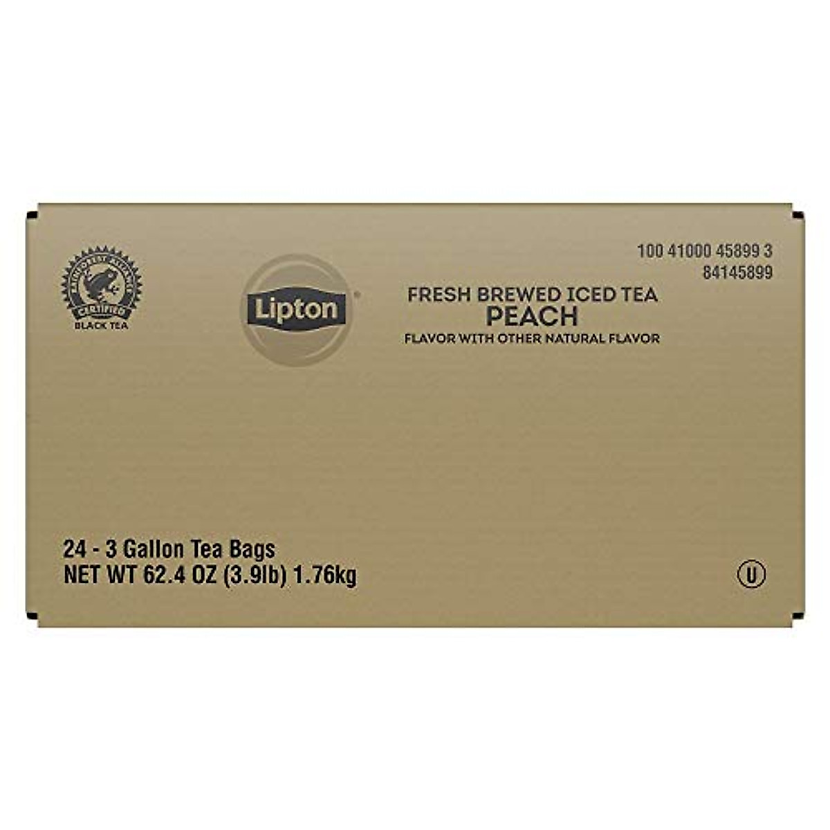 Lipton Iced Tea Bags, Peach Black Tea, Unsweetened Iced Tea, 3 Gallon-Sized Tea Bags(Pack of 24)