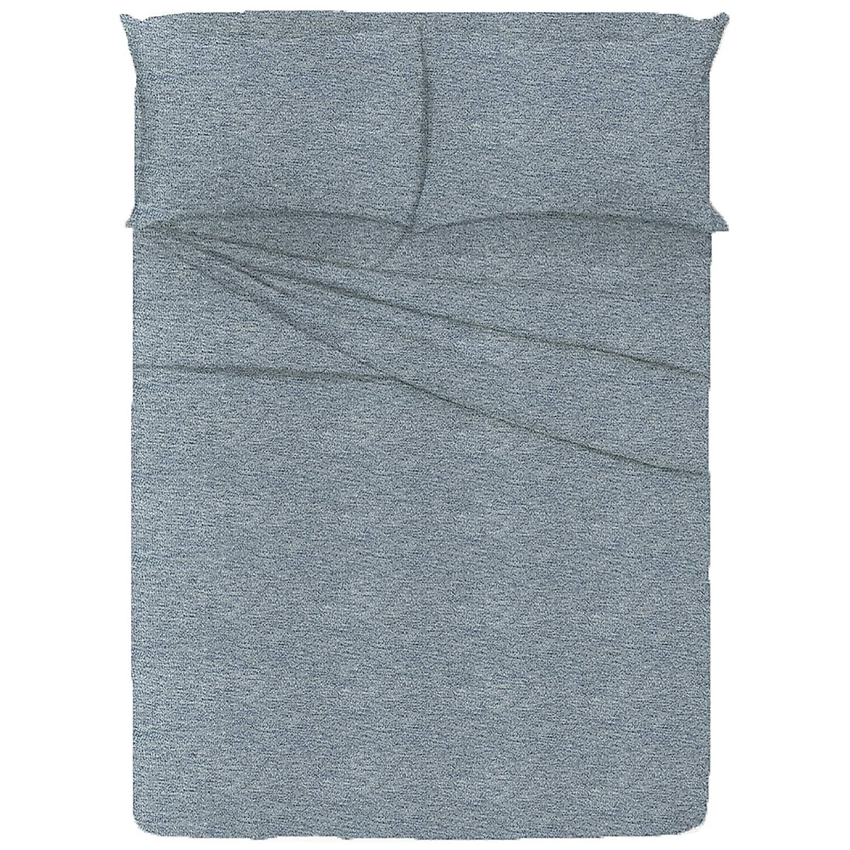 ROYALE LINENS Soft Tees Luxury Cotton Modal Jersey Knit Sheet Set, Chambray, Twin