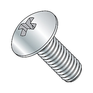 Small Parts 589631 Steel Truss Head Machine Screw, Zinc Plated Finish, Meets ASME B18.6.3, #3 Phillips, 1/4"-20 Thread Size, 7/8" Length, Fully Threaded, Imported (Pack of 50)