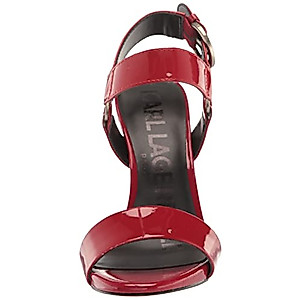 Karl Lagerfeld Paris Women's Cieone Ankle Strap Dress Heeled Sandal, Engine Red, 8