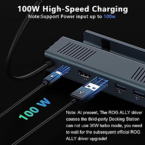 MVRPDXC Docking Station for Steam Deck & ROG Ally, 7-in-1 Steam Deck & Legion Go Dock with HDMI 2.0 4K@60Hz, Gigabit Ethernet, USB 2.0, 2 USB 3.1 Gen1, USB-C 3.1 Gen1and Full Speed Charging USB-C Port