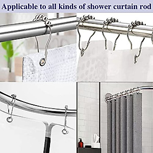 Shower Curtain Rings, Shower Curtain Hooks Brushed Nickel, 36 PCS Metal Ring for Shower Curtain Rods