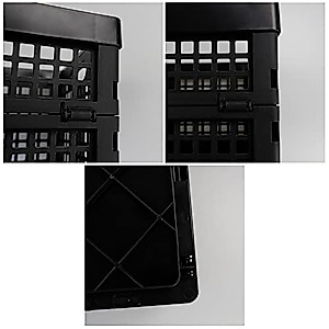 Zopnny 4 Packs Collapsible Milk Crates, 15 L Plastic Stackable Storage Bins Utility Folding Baskets, f