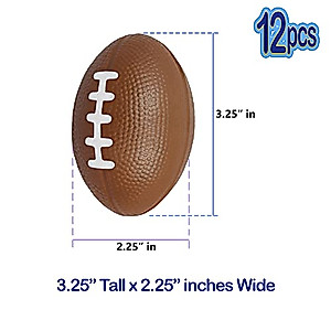 Mini Foam Footballs 12 Pcs Pack | 3.25” Inch Party Favor Balls for Kids | Mini Football Stress Ball Bulk | Toy Sports Little Footballs | Big Game Party Decoration Balls | Small Foam Football for Kids