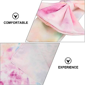 TOYANDONA Infant Swaddle Wrap Tie Dye Receiving Blanket with Bow Headbands Baby Wrap Blanket Stretchy Swaddle Sack Photo Booth Prop for Newborn Infant Baby Unisex