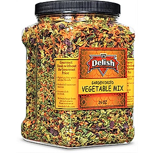 Garden Vegetable Soup Mix by It’s Delish, 24 OZ Jumbo Container | 12 Natural Dehydrated for Ramen Noodles, Soup Greens with Beets | Freeze Dried Veggie Blend | Vegan, Gluten-Free and Kosher