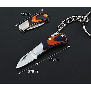 Fon ALLey Mini Pocket Knife Tiny Folding Knife with Wood Handle (Colorful Wood)