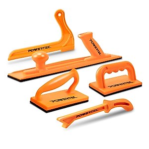 POWERTEC Push Block and Push Stick Set Fits Table Saws, Router Tables, Band Saws & Jointers, Dual Ergonomic Handles w/Max Grip, Wood Pusher Reduces Kickback & Increases Safety. 5PK (71009V)