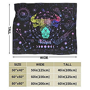 Taurus Constellation Blanket Zodiac Sign Throw Blanket Astrology Flannel Throw Blanket Constellation Gifts Blanket for Women Men 60"X50"