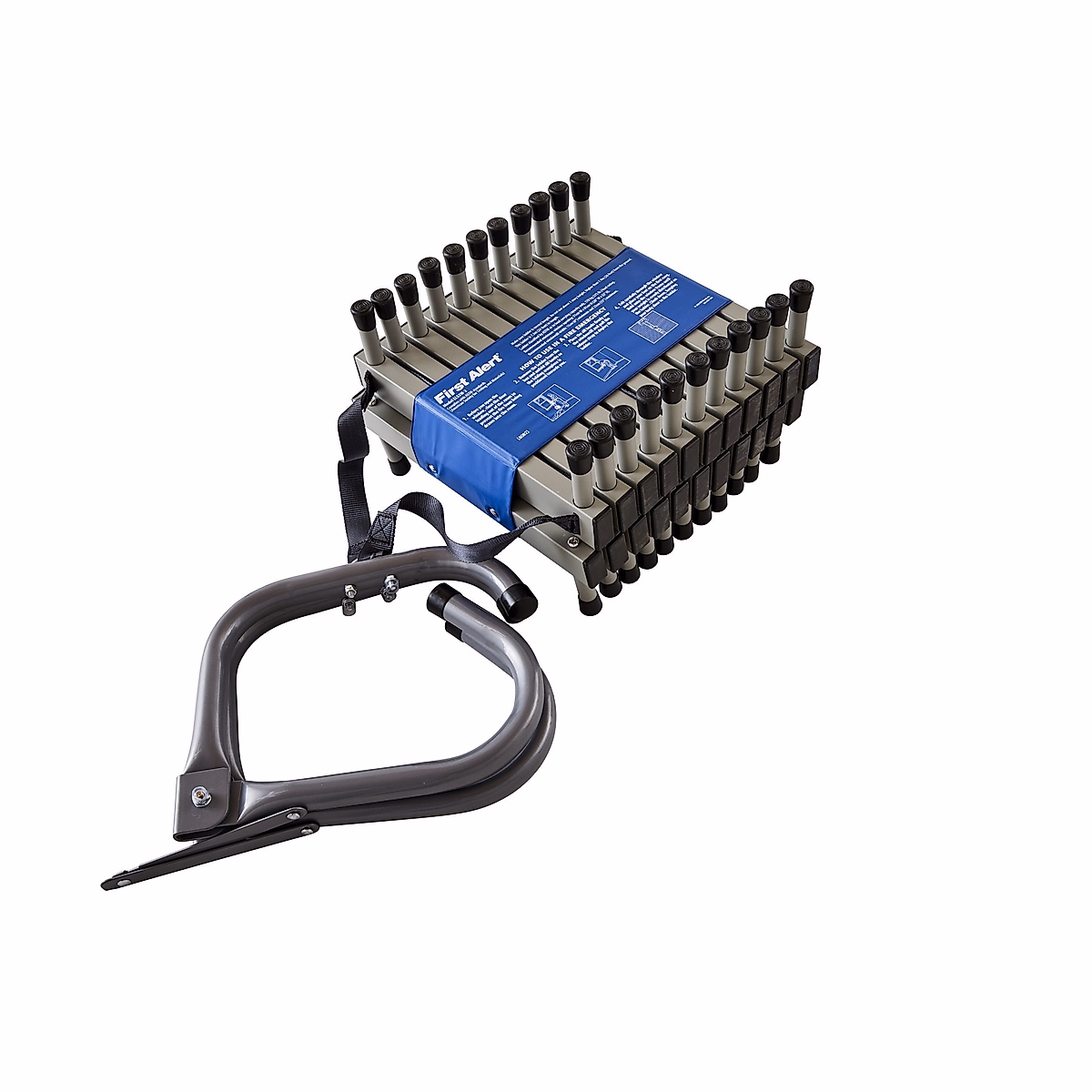 First Alert Three-Story Portable Fire Escape Ladder, 24 Feet, EL53W-2 , Black