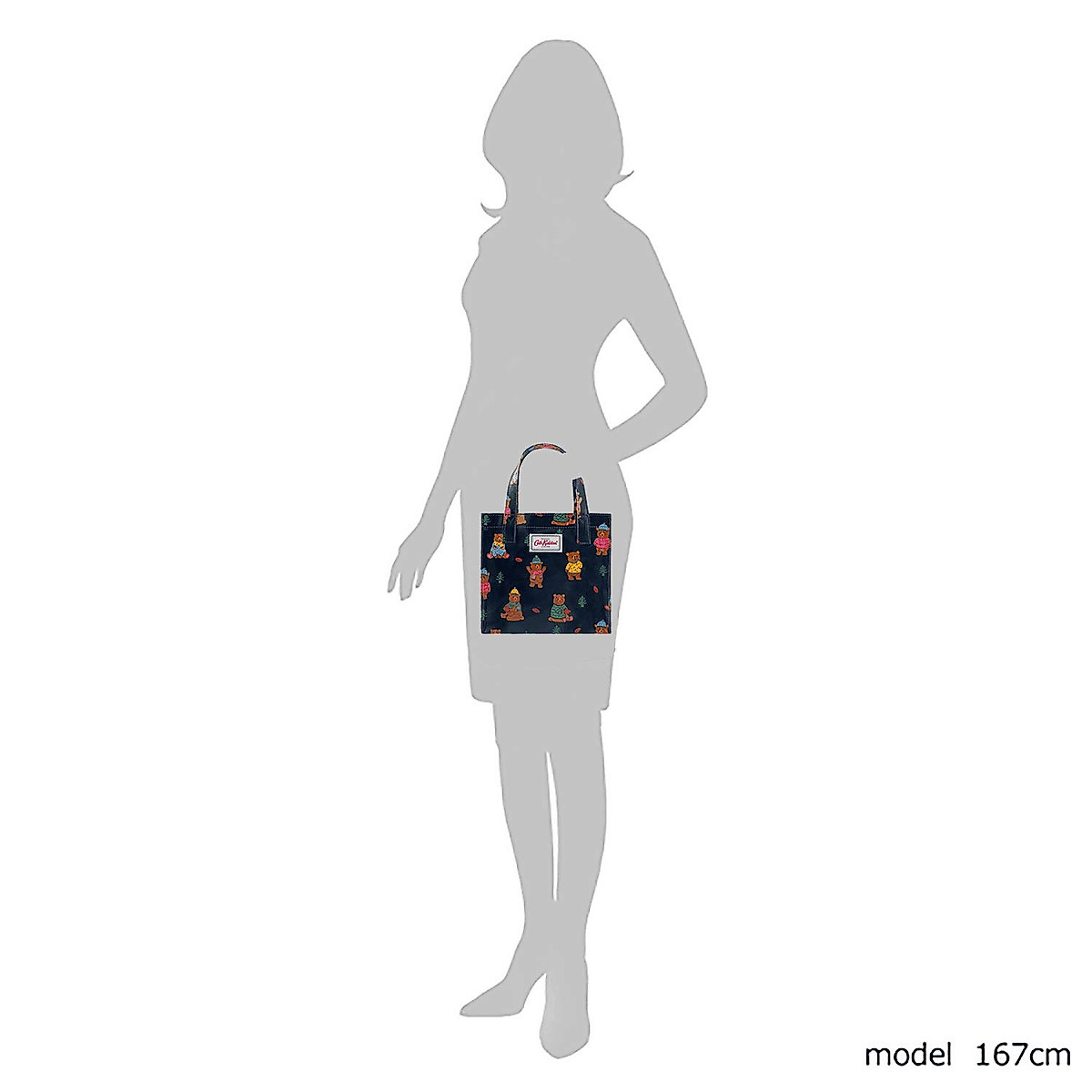 Cath Kidston S Bookbag Oilcloth Mini Open Top Handle Bag Small Size Dog Portraits Pattern Warm Cream Color (Woodland Bear)