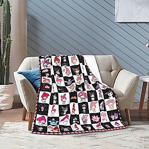 Kawaii Super Soft Blanket Cute Cartoon Blanket Plush Blanket All Season Flannel Fleece Blanket for Kids Adult Style 1-50“*40”