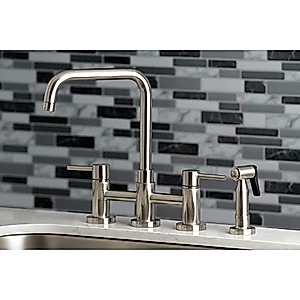 Kingston Brass KS8288DLBS Concord Bridge Kitchen Faucet, Brushed Nickel, 14 x 8.38 x 12.19