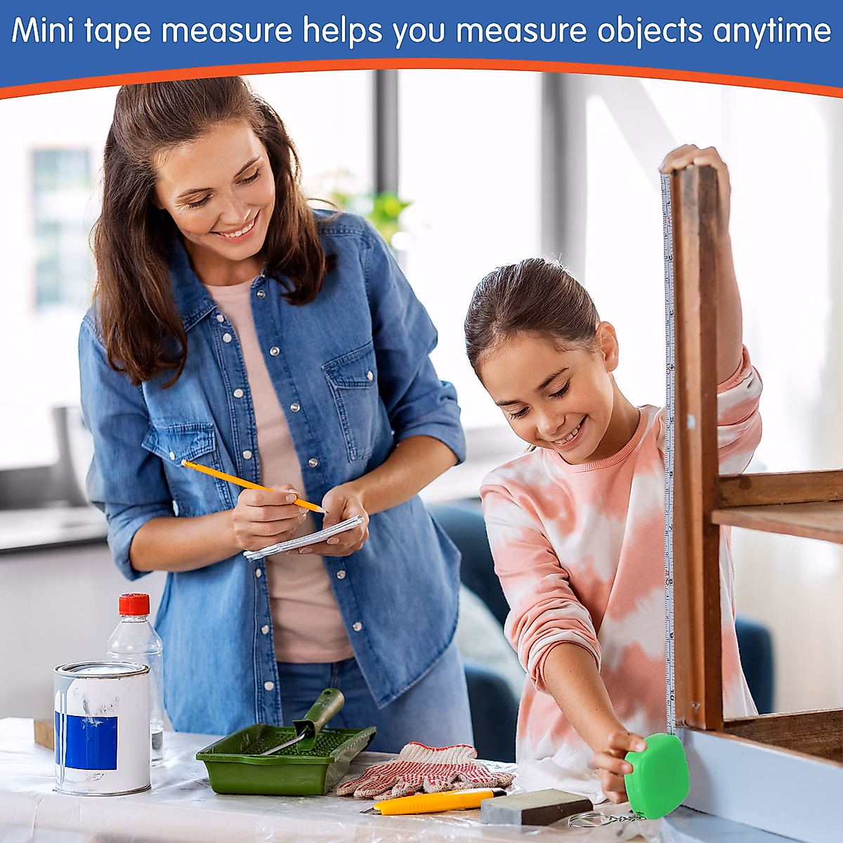 80 Pcs Small Tape Measure Keychains Functional Mini Retractable Measuring Tape with Lock Pocket Portable Measurement Tape Bulk for Construction Party Favors Birthday Gift Daily, 4 Colors(3 ft)