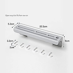 Lletfun Kitchen knife Holder Wall Mounted Self adhesive,Knife Strip - Space-Saving Knife Rack with Hooks for kitchen