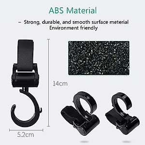 QT Lab -Stroller Hook, Stroller Hooks for Diaper Bags, Stroller Hook Large, Stroller Bag Clips, Stroller Hooks for Hanging, Stroller Straps, Hook for Mommy Stroller, Stroller Hanger, 2 pack Heavy Duty