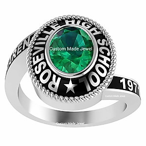 Custom class ring for Girl Women High School College University 2022 2023 2024 2025 2026 Graduation personalized gift Customized for her sterling silver