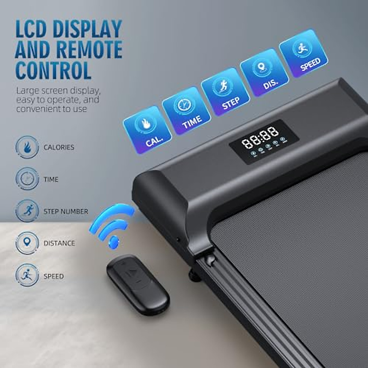 Sienfix Walking Pad，Under Desk Treadmill 2 in 1 Treadmills，Portable Walking Treadmill 2.5HP, 320lbs Max Weight Remote Control LED Display,Installation-Free Jogging Machine for Home/Office
