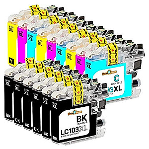 Houseoftoners Compatible Ink Cartridge Replacement for Brother LC103 XL LC 103 for MFC-J450DW MFC-J470DW MFC-J6920DW MFC-J870DW (6B/3C/3M/3Y, 15PK)