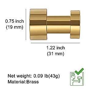 KZH Gold Robe Hook Brass Robe Hook Bathroom Robe Hook Coat Hook Clothes Hook for Bathroom and Kitchen,Garage,Hotel Wall Mounted,5 Packing (Gold)