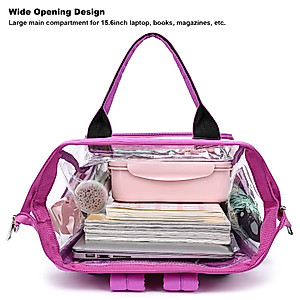 Yusudan Heavy Duty Clear Backpack for Men Women, School Bag Bookbag PVC Plastic Transparent Backpacks for Boys Girls (Purple)