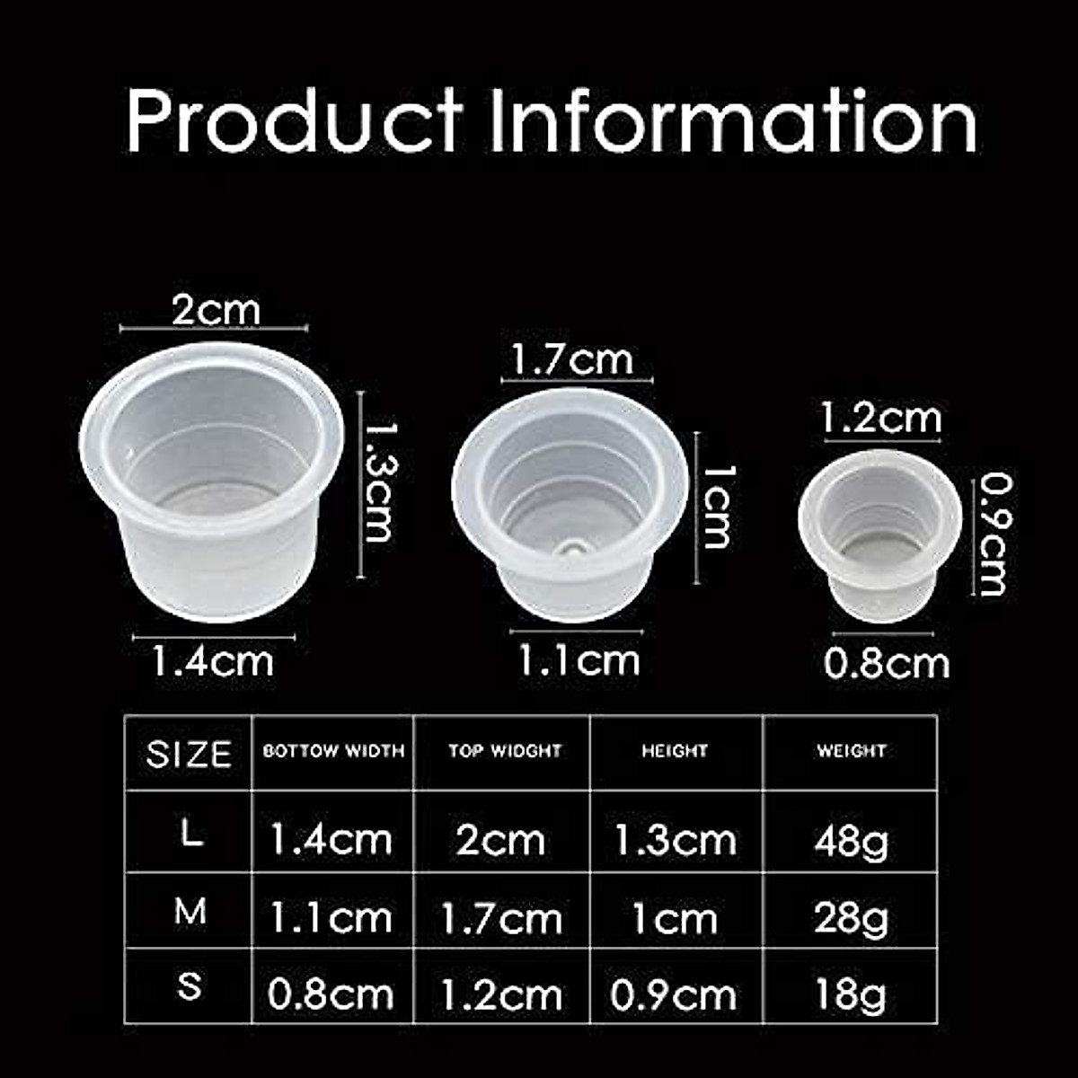 300pcs Tattoo Ink Caps with 2 Cups Holders - Moricher 100 Small 100 Medium 100 Large Tattoo Ink Cups +2 Cups Holders for Tattoo Ink Permanent Makeup Container Cap Tattoo Accessory