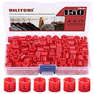 Hilitchi Clothes Hanger Size Color-Coding Garment Size Markers -(L 150Pcs)
