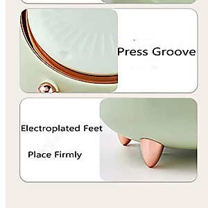 AIWE7D 0.4 Gallon Small Trash Can Kitchen Garbage Can Mini Bathroom Trash Cans with Lid Waste Basket for Office Bedroom Desktop Waste Bin (OD Green)