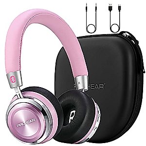 PROHEAR 010 Kids Bluetooth Active Noise Cancelling Headphones with Safe 85dB Volume Limit for Autism, School, Distance Learning, Car and Airplane Trips - Pink