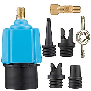 Inflatable SUP Pump Valve Adapter Set- Standard Air Valve Adapter and Nozzle Air Pump Converter for Kayaking Surfboard Inflatable Bed
