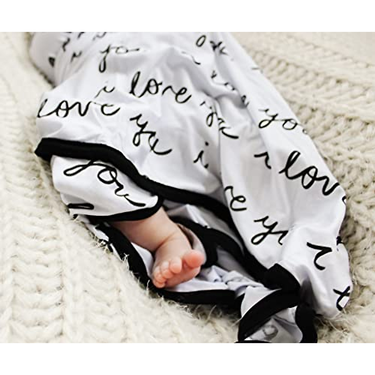 NODNAL CO. Baby Swaddle Blanket - Large Premium Viscose from Bamboo - 46in x 46in Baby Girl/Boy Infant Swaddling Wrap Receiving Blanket - Gender Neutral Baby Shower Newborn Gift (I Love You)