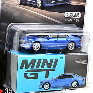 Bentley Flying Spur w/Sunroof Neptune Blue Metallic w/Black Top Ltd Ed to 2400 pcs Worldwide 1/64 Diecast Model Car by True Scale Miniatures MGT00351
