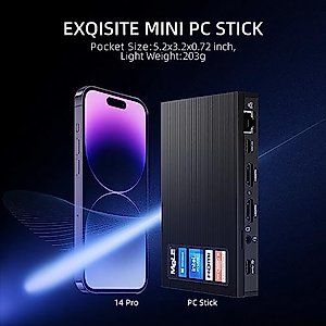 MeLE Quieter3C Fanless Mini PC Windows 11 Pro 16GB DDR4 512GB ROM Tiny Desktop PC Celeron N5105(up to 2.9GHz) Micro Computer USB-C Dual HDMI 4K, VESA Mount, WiFi 6, BT5.2 Office PC
