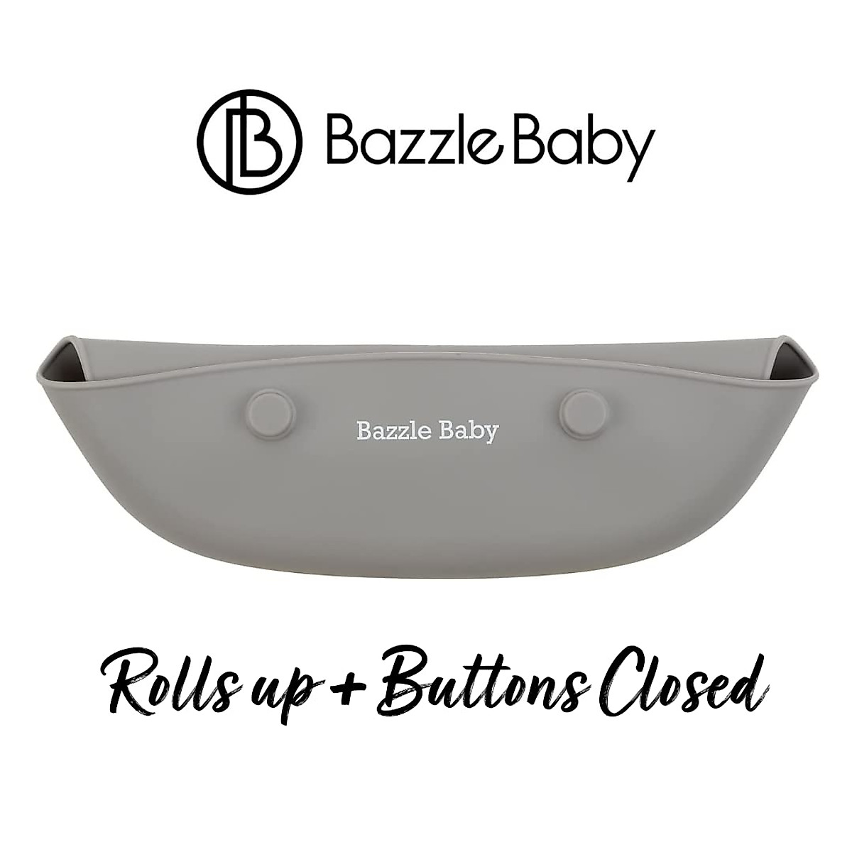 Silicone Bibs for Babies with Food Catcher - Waterproof Roll Up and Button. Quality, Extra Thick Toddler Silicone Bib 2-Pk