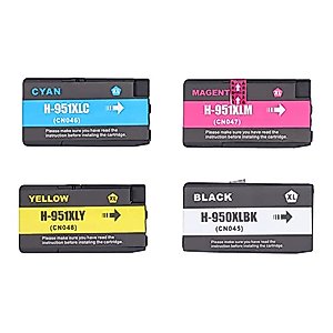 Printer Ink Cartridge,4 Colors Desktop Photo Printers for Officejet Pro 251dw