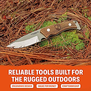 Condor Tool & Knife, Okavango Hunting Knife with Walnut Handle & Hand Crafted Welted Leather Sheath