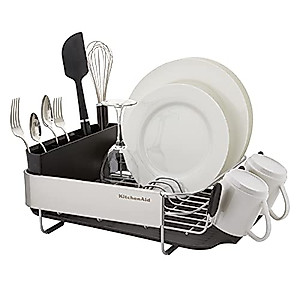 KitchenAid Compact Stainless Steel Dish Rack, 16.06-Inch, Black