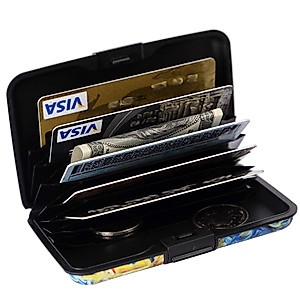 Caranda RFID Aluminum Wallet Credit Cards Holder Metal ID Case for Men Women (USA Flag)