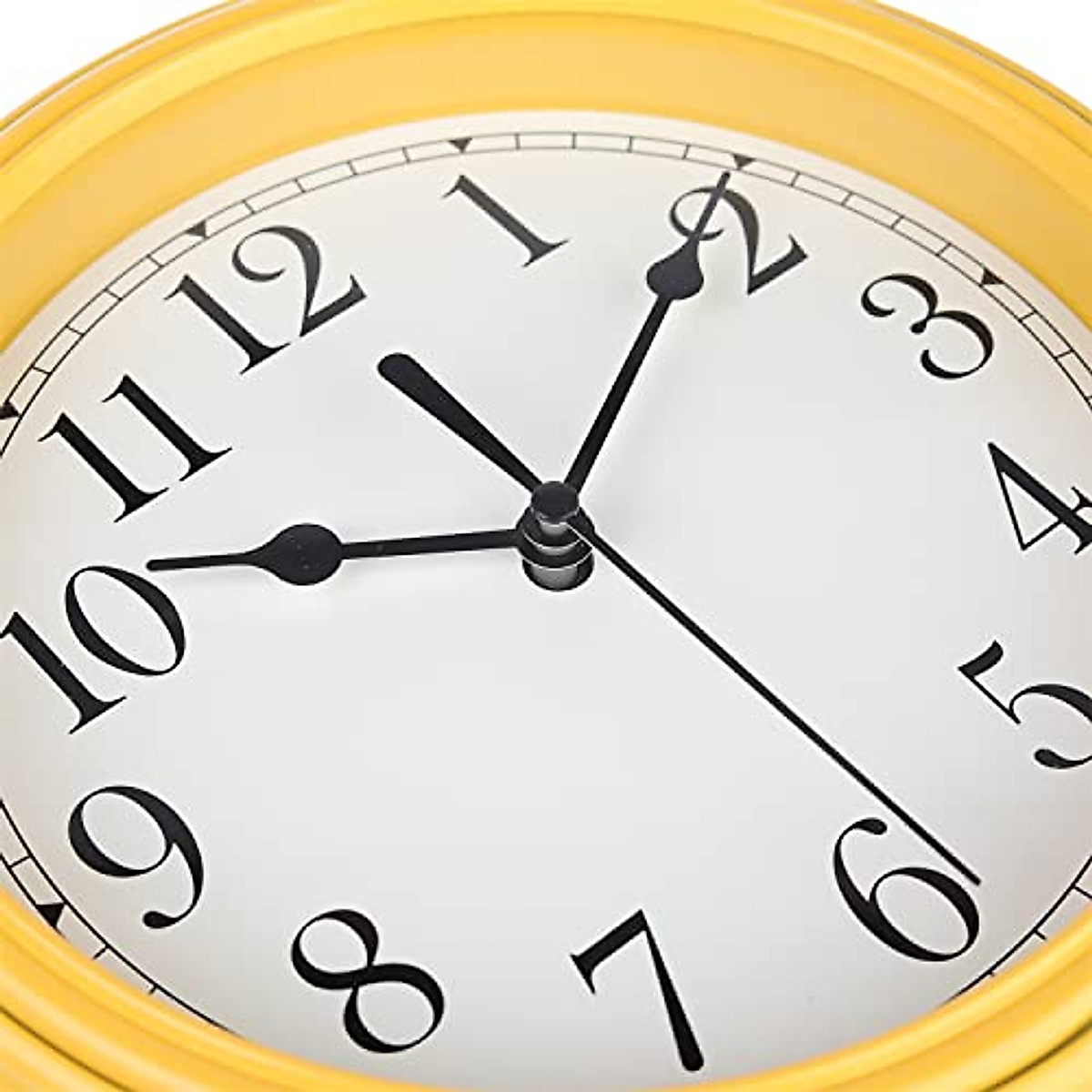 Topkey Silent Wall Clock Kitchen 9 Inch Retro Non-Ticking Decorative Bedroom Office Wall Clock -Yellow