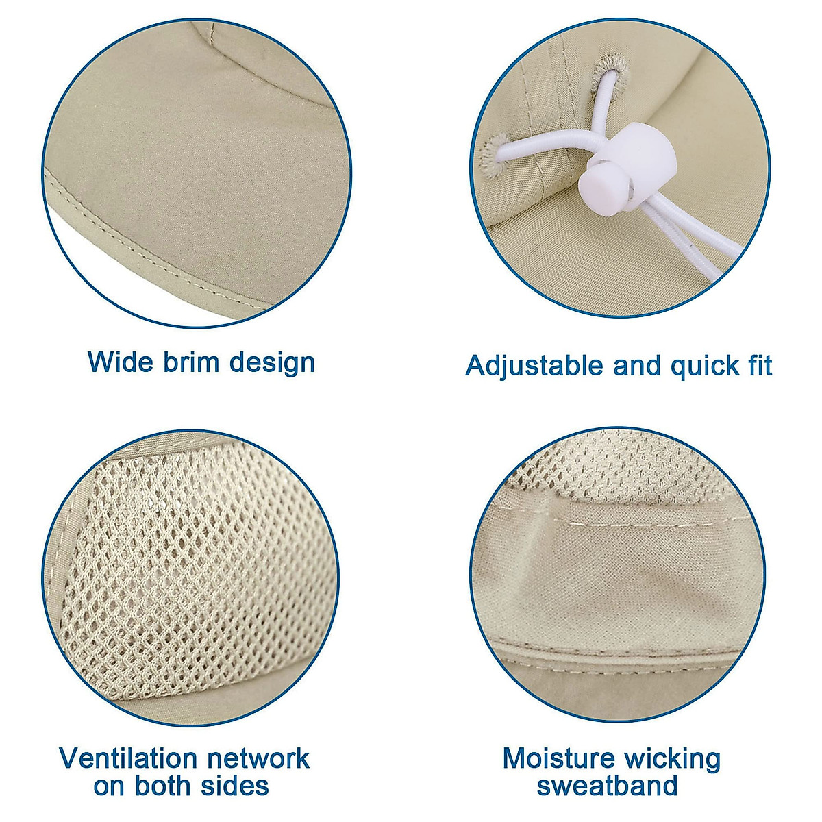 SimpliKids Khaki Baby Safari Swim Hat Newborn Sun Hat for Boys Toddler Sun Hat UPF 50+ UV Sun Protection Wide Brim Bucket Hat Khaki 0-12 Months