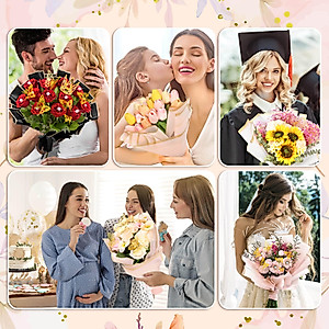 cridoz 195Pcs Flower Bouquet Accessories Supplies, 40 Flower Wrapping Paper, 4 Gold Crowns, 48 Butterfly Decorations, 100 Flower Pins and 3 Ribbons for Mother's Day Wedding Baby Shower Graduation