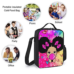 JYSDZSE African Girls 3D Printed Backpack 17 Inch Set School Bag/Crossbody/Pencil Bag Three Piece Backpack for Men and Women