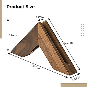 TIMCORR Vinyl Record Holder Set : Vinyl Wall Mount for Record Display, Pine Wood Album Shelf with Sticky Transparent Tapes Hanging on the Wall (Beech Wood Set of 2) (Walnut Wood Set of 2)