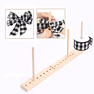 Ackitry X-Large Bow Maker for Bow Ribbon Wreath, 16 Inch Wooden Maker Tool for Making Bows, DIY Crafts Halloween Christmas Party Decorations, Hair Bows, Corsages, Holiday Wreaths