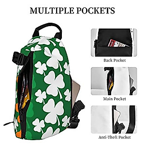 Crossbody Sling Backpack Patricks-Day-Irish-Flag Travel Hiking Chest Daypack One Strap Shoulder Bag