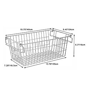 SANNO Stackable Chest Freezer Baskets Organizer Bins, Stackable Wire Baskets For Pantry Storage and Organization With Sturdy Metal Food Baskets Pantry Organized,set of 3