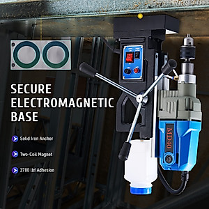 ZELCAN 1100W Magnetic Drill Press with 1.6 Inch Boring Diameter, Power Mag Drill 2700lbf Electromagnet Portable Drilling Machine for Metal Surface and Home Improvement