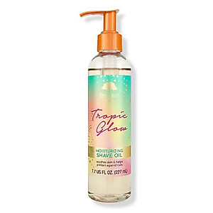 T H Tree Hut Tropic Glow Shave Oil Set! Includes Shave Oil and Loofah! Formulated With Real Sugar, Certified Shea Butter And Capuacu! Soothes and Moisturizes Skin! (Tropic Glow Bare)