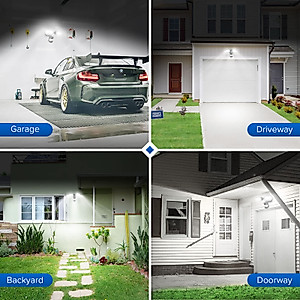 SANSI Eco Series 18W 1800LM LED Motion Sensor Outdoor Lights, Energy Saving Security Light, 200W Equiv. 5000K Dusk to Dawn Flood Light, 50,000 Hours Lifespan, IP65 Waterproof for Yard, Doorway, Black