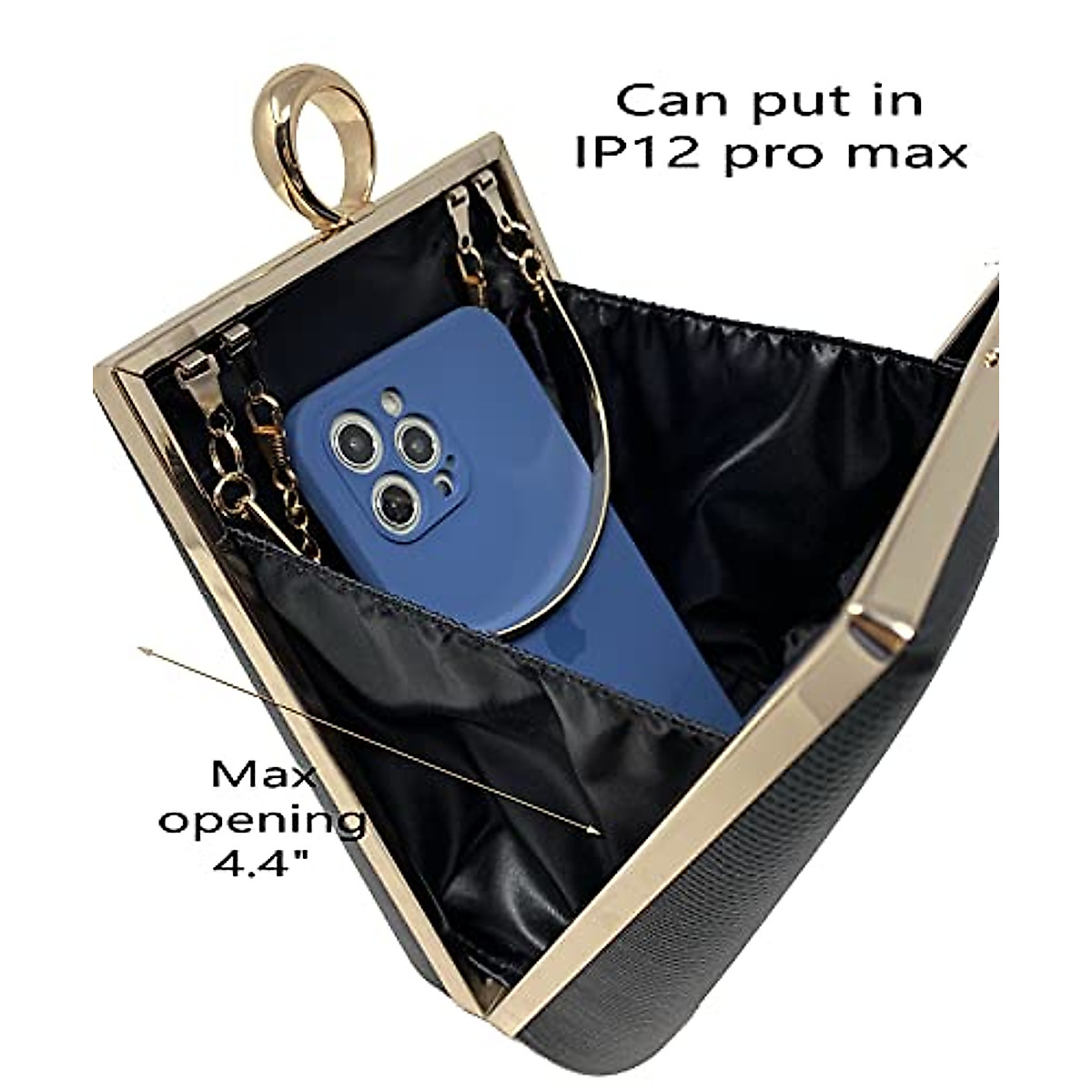 Cirilla Women Snake Pattern Evening Bag Clutch Purse Crossbody Bag with Ring-style lock for Wedding Cocktail Party Banquet (black)